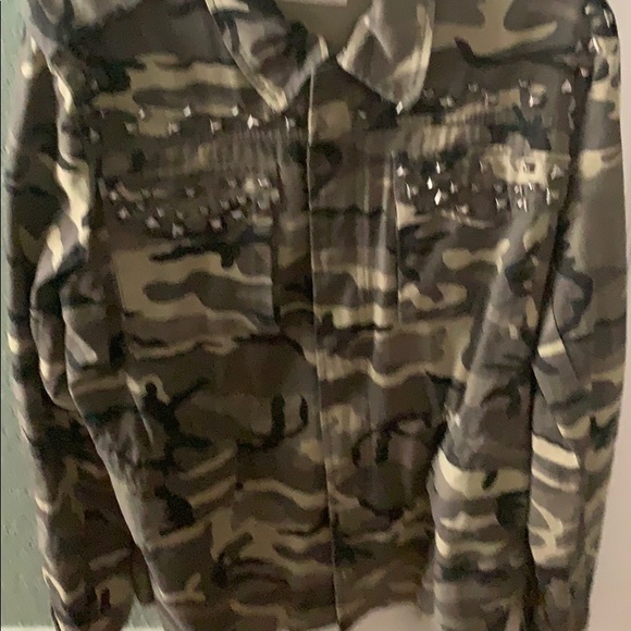 Jackets & Coats | Rhyme And Echo Studded Camo Jacket | Poshmark